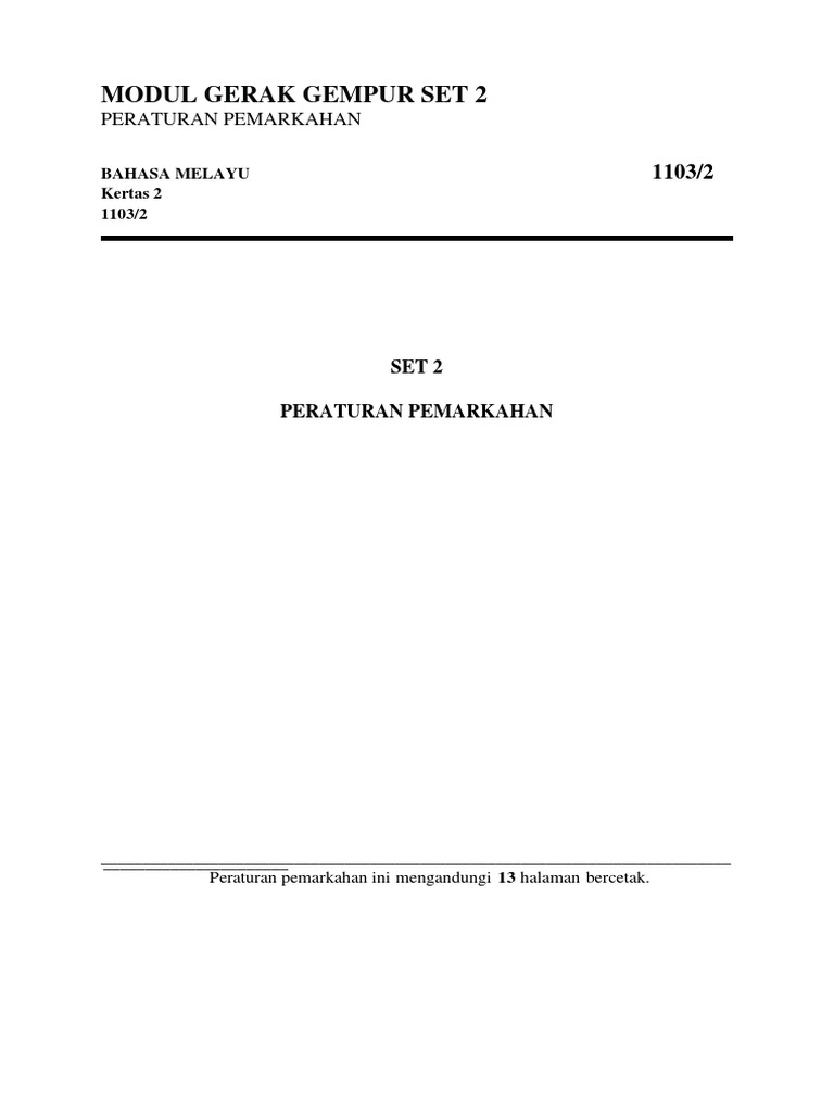 Skema BM 2 Set 2 | PDF