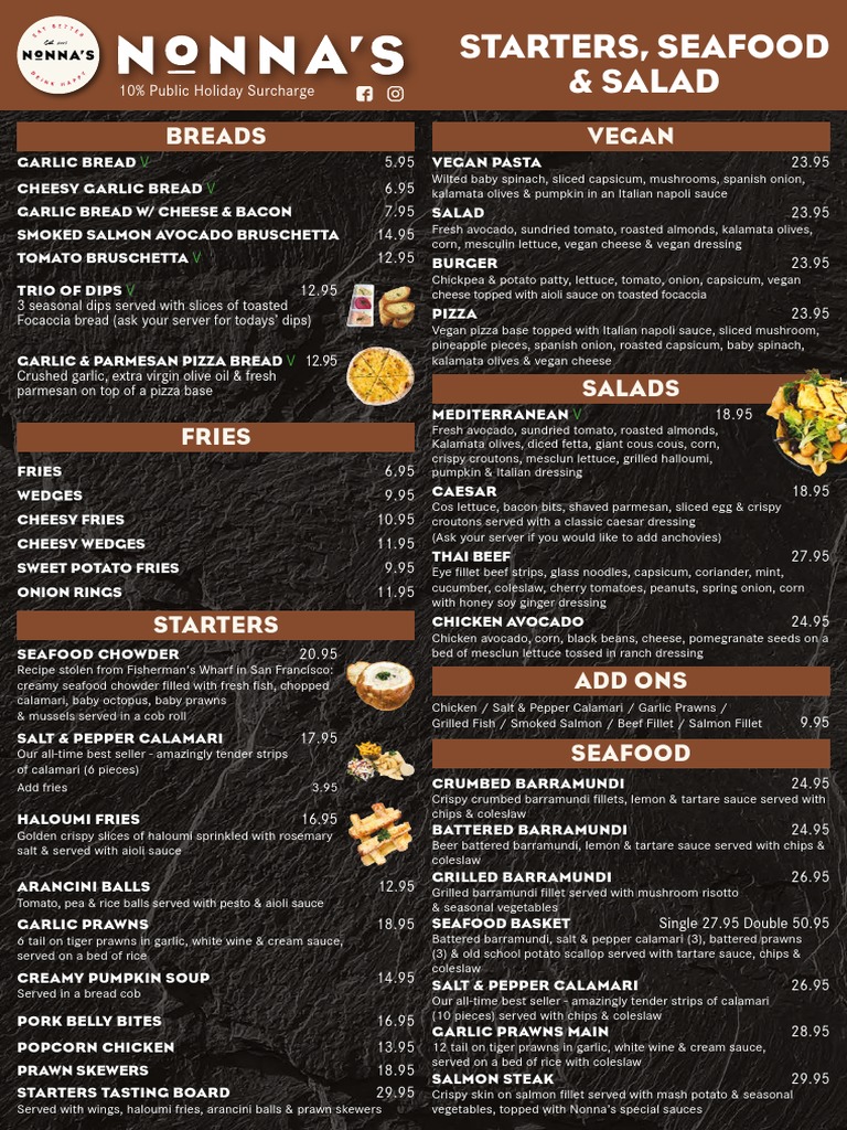 SteakSeafood Menu A3 S | Download Free PDF | Hamburgers | Steak