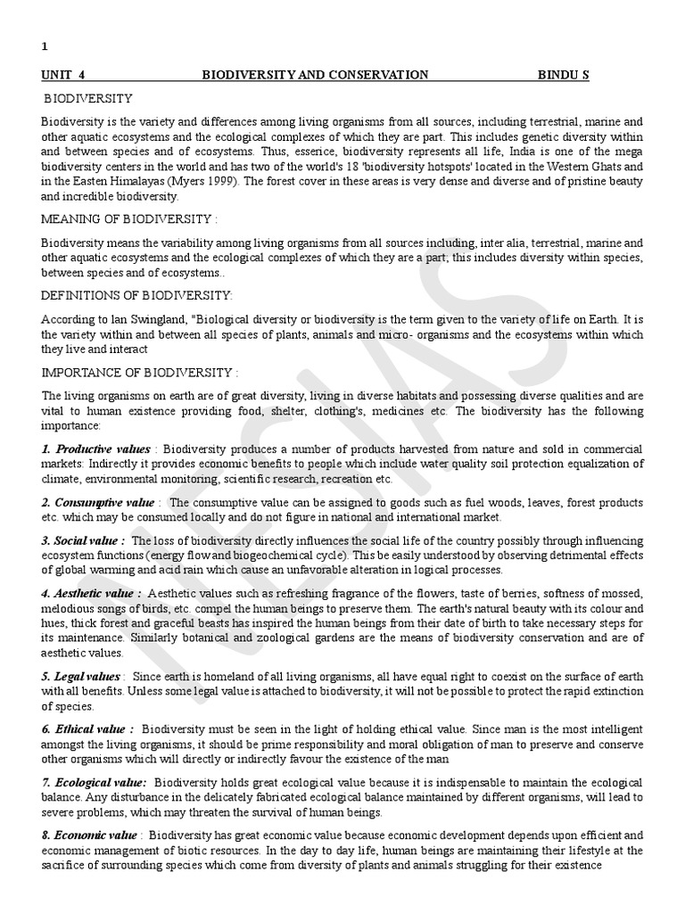 Biodiversity and Conservation | PDF | Biodiversity | Conservation Biology