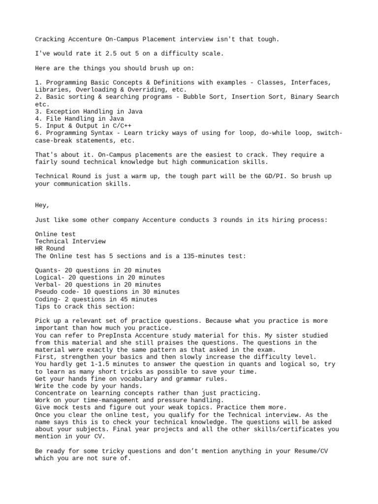 Accenture Requirements | PDF | Communication | Control Flow
