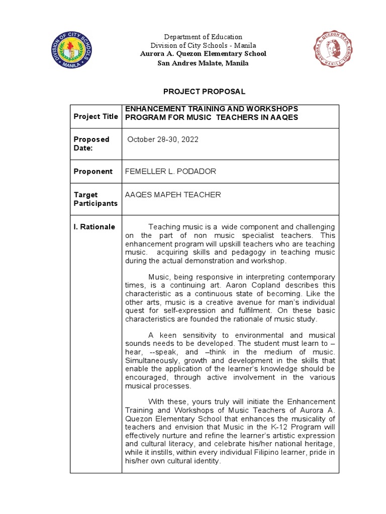 Output 8 Project Proposal Updated | Download Free PDF | Teachers ...