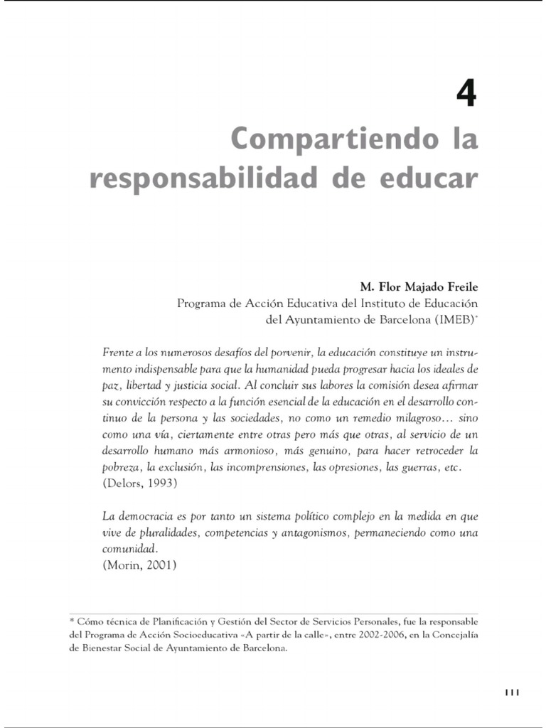 Majado Frile. Compartiendo La Responsabilidad de Educar | PDF