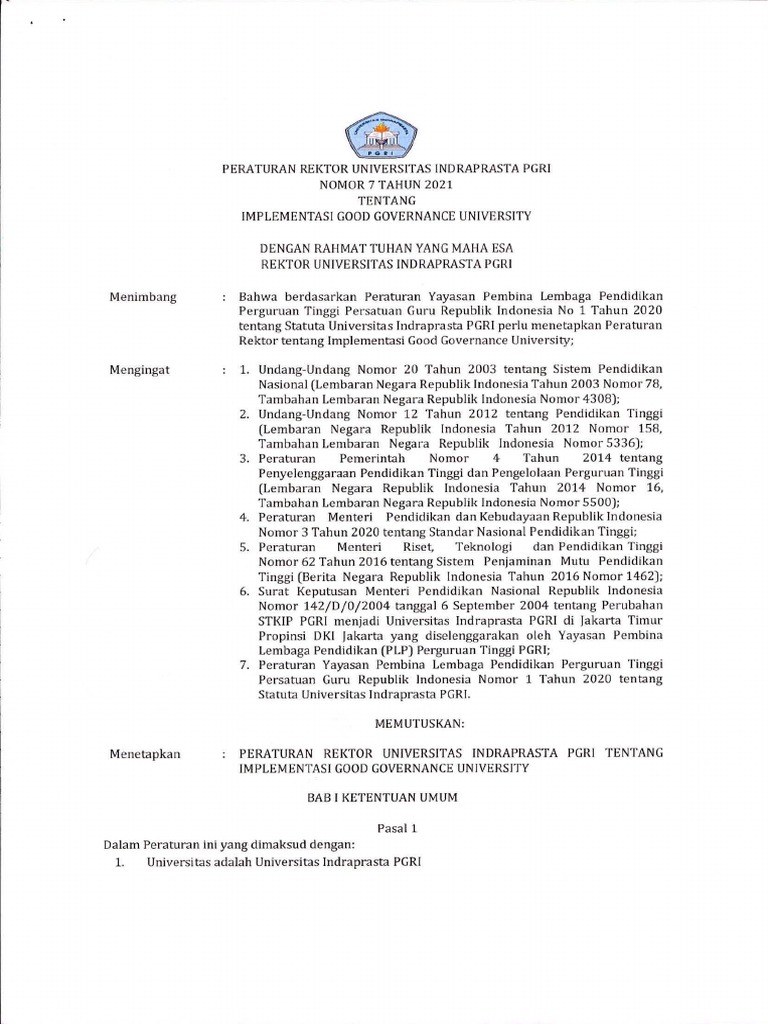 Nomor 7 Tahun 2021 Good Governance University | PDF | Karier & Perkembangan