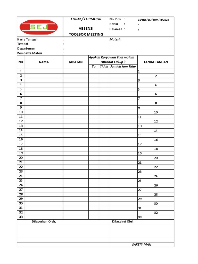 Form Absen | PDF