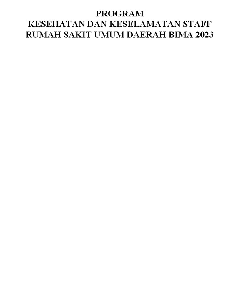 Cakupan Program Kesehatan Dan Keselamatan Staff 2022 | PDF