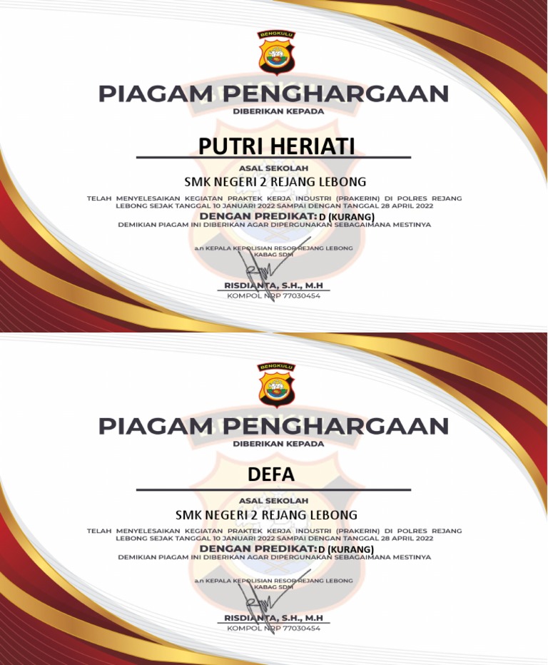 Contoh File Piagam | PDF