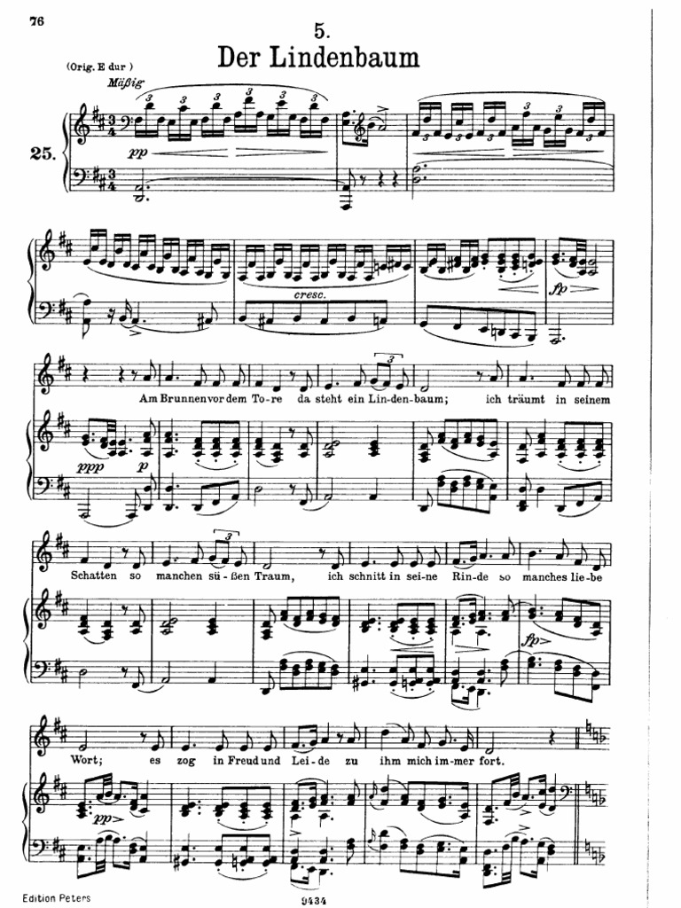 Der Lindenbaum - Schubert | PDF