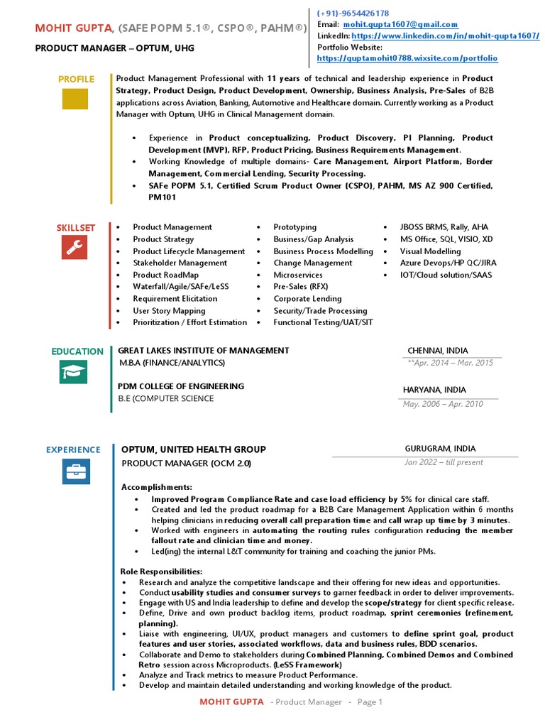 CV Mohit Gupta | PDF | Scrum (Software Development) | Business