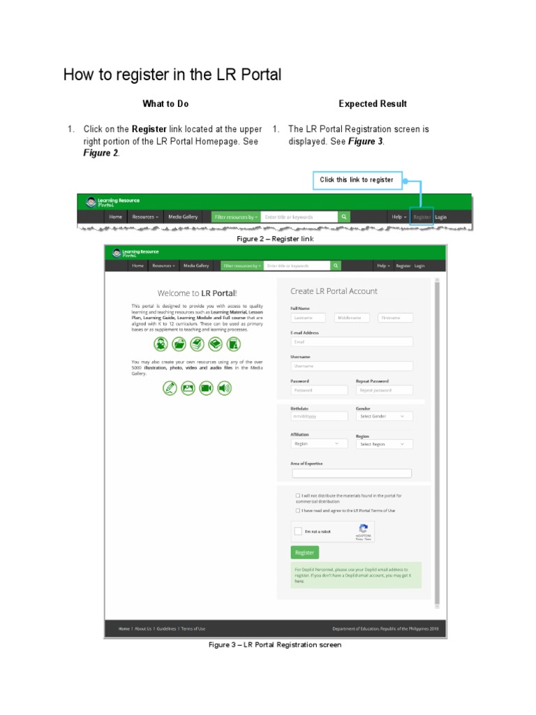 Annex 1 How To Register in The LR Portal | Download Free PDF | User ...