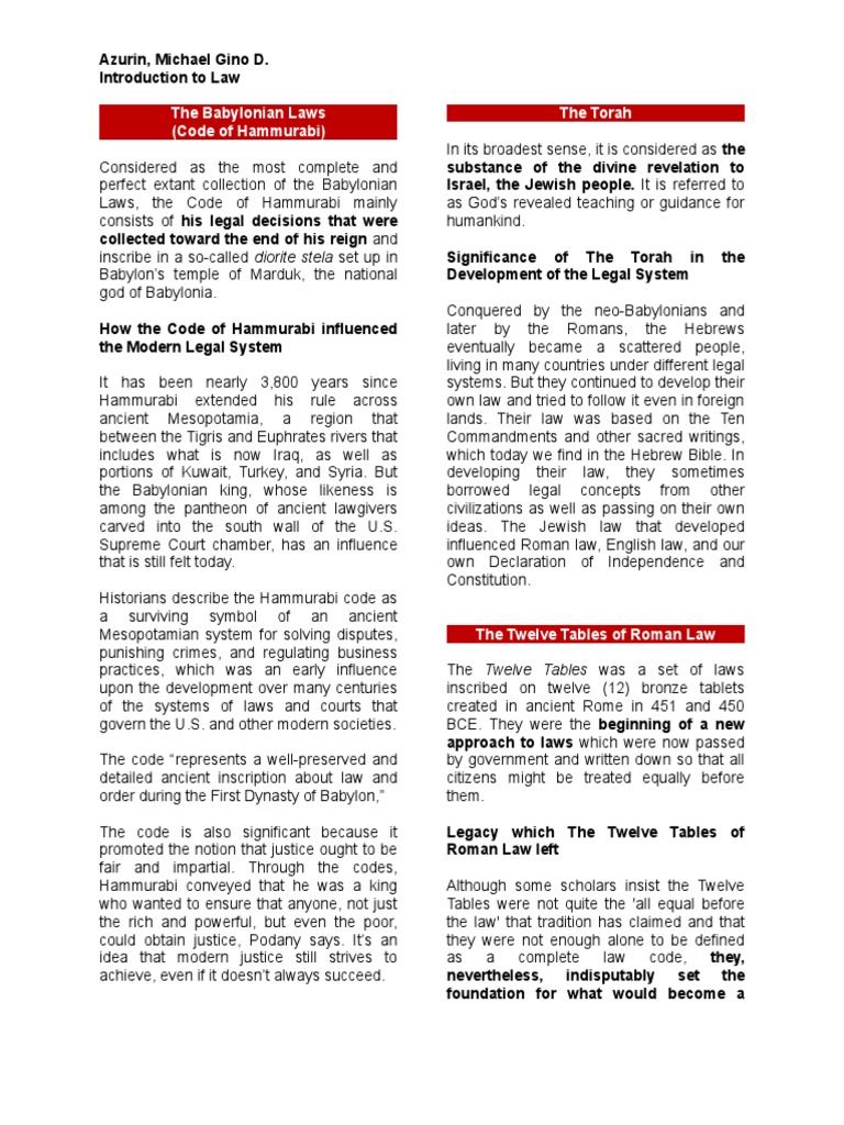 Ancient Laws Shaping Modern Justice | PDF | Babylon | Mesopotamia