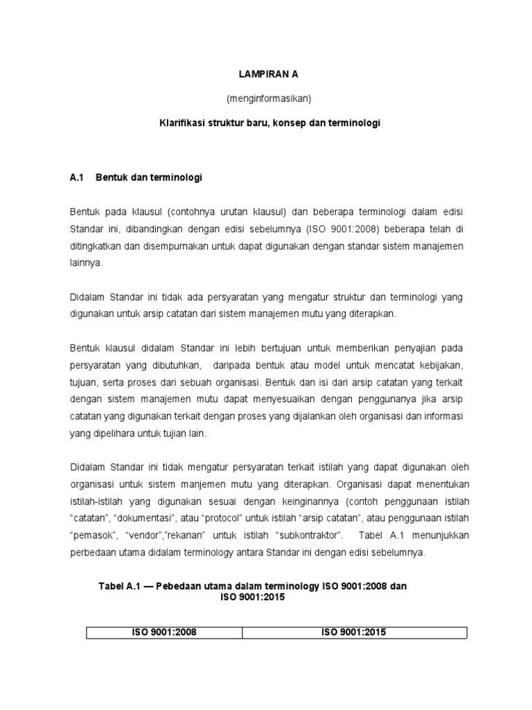 Struktur dan Terminologi ISO 9001:2015 | PDF