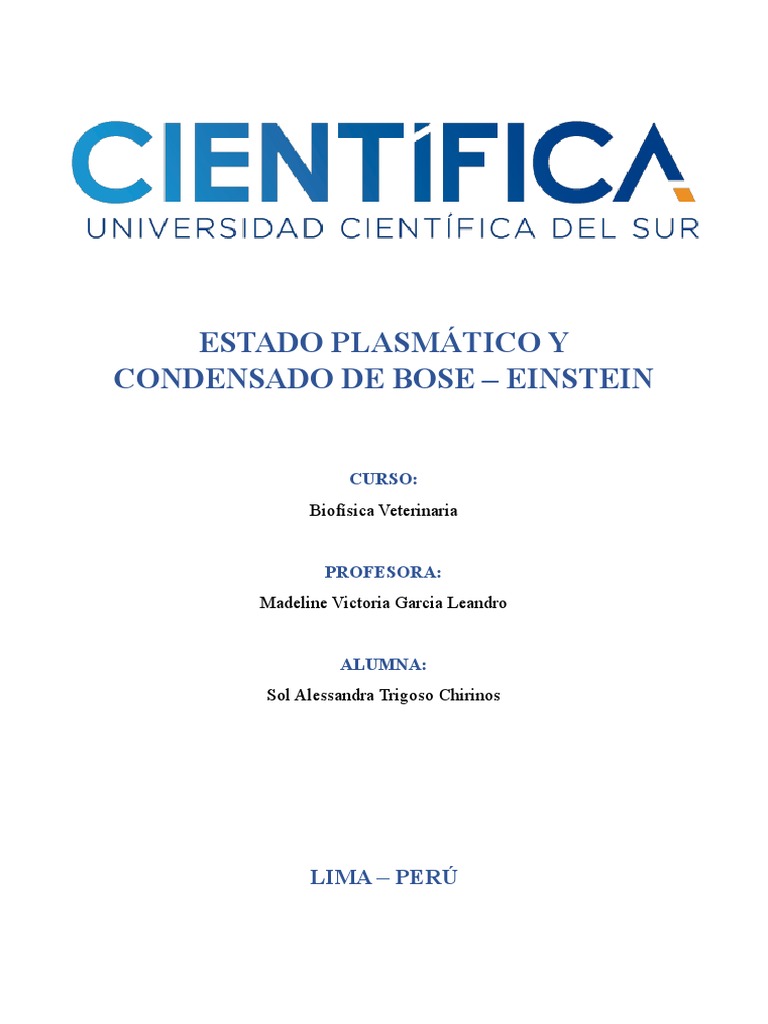 Plasma y Condensado de Bose-Einstein | PDF | Plasma (Física) | Importar