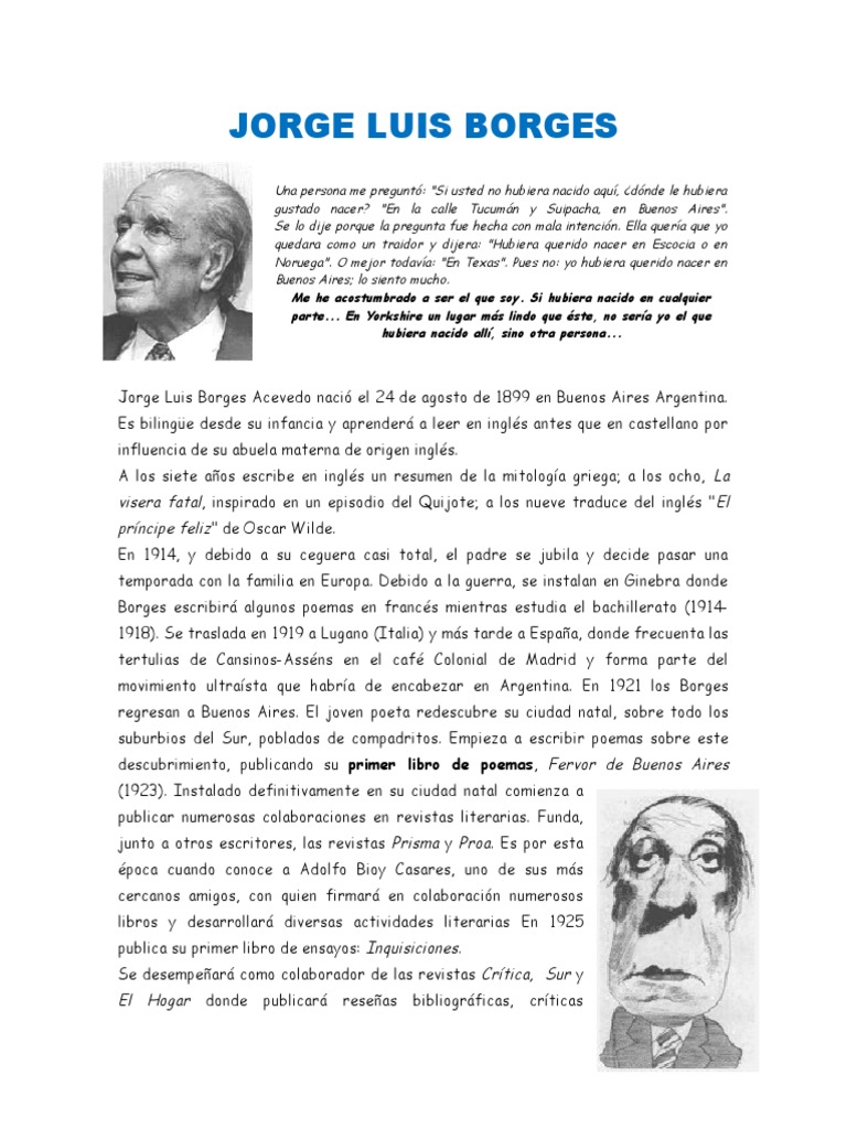 Borges: Vida y Legado Literario | PDF