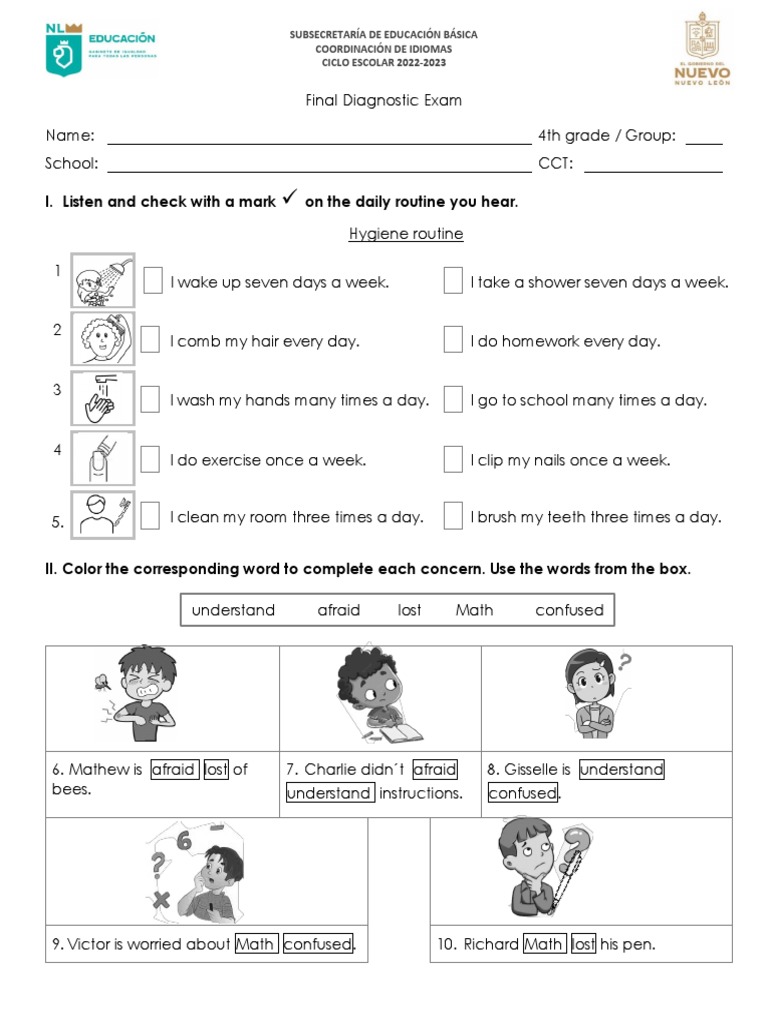 4th Grade Diagnostic Exam Guide | PDF