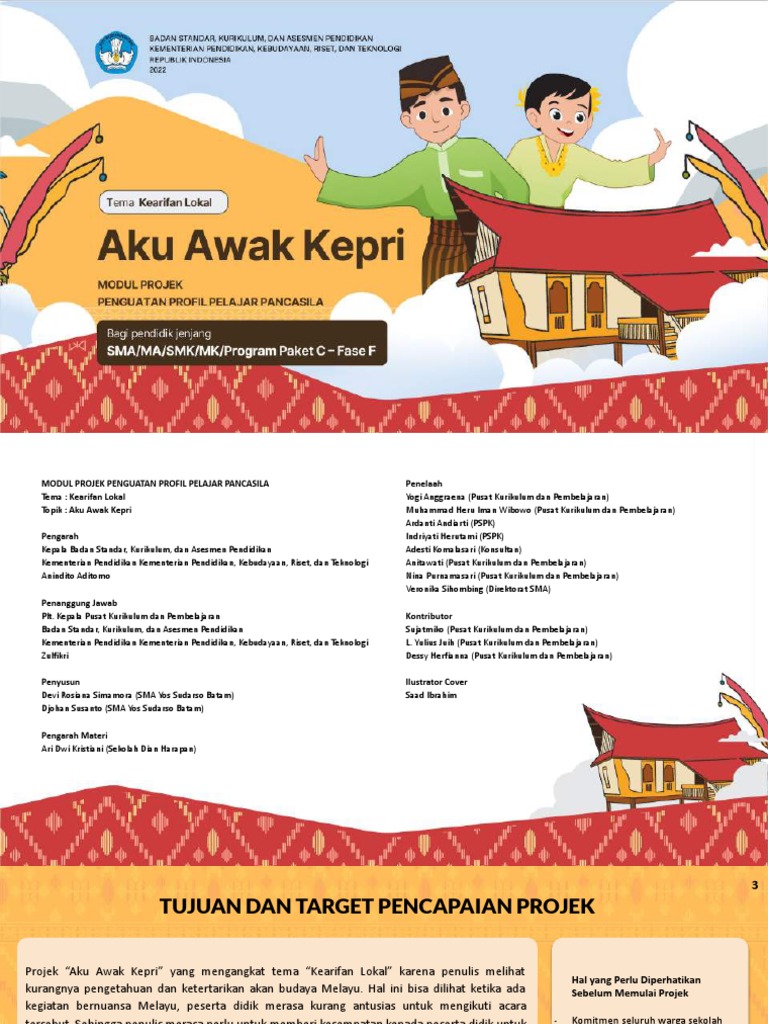 Modul Projek Kearifan Lokal - Aku Awak Kepri - Fase F | PDF Modul Projek Kearifan Lokal - Aku Awak Kepri - Fase F | PDF