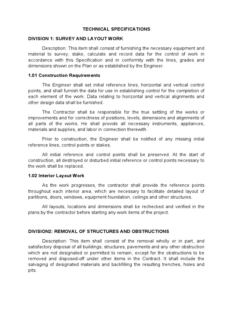 Technical Specifications Overview | PDF