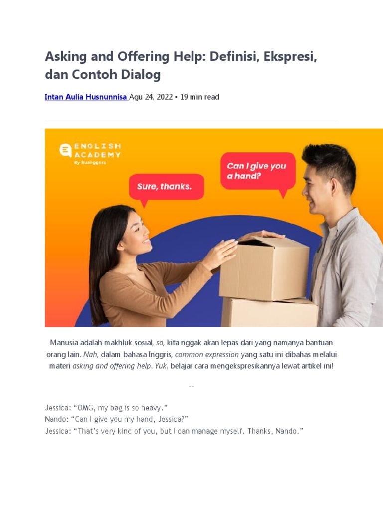 Asking and Offering Help | PDF