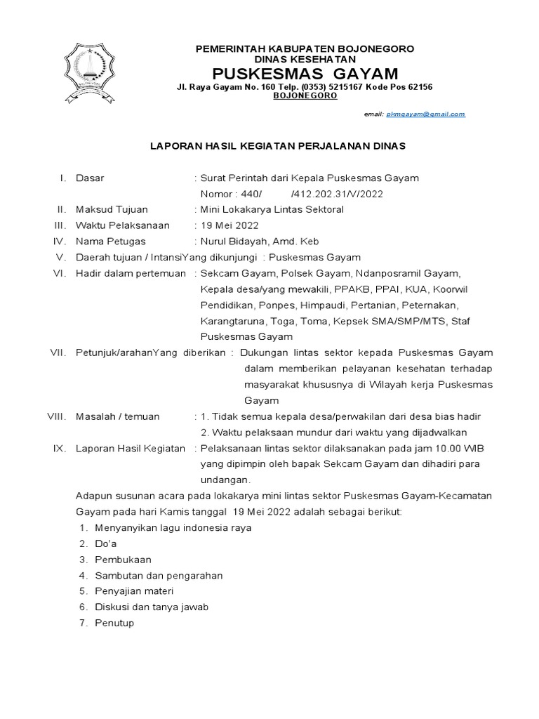 Laporan Minlok Lintor | PDF