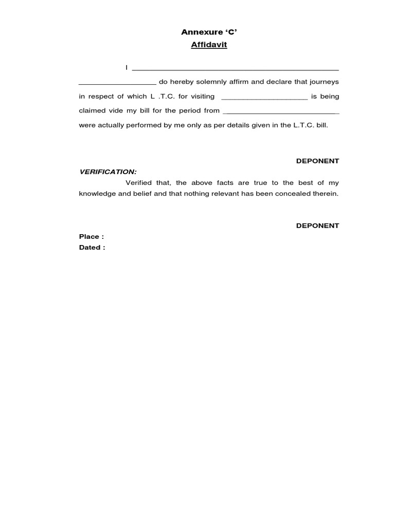 LTC Annexure C | PDF