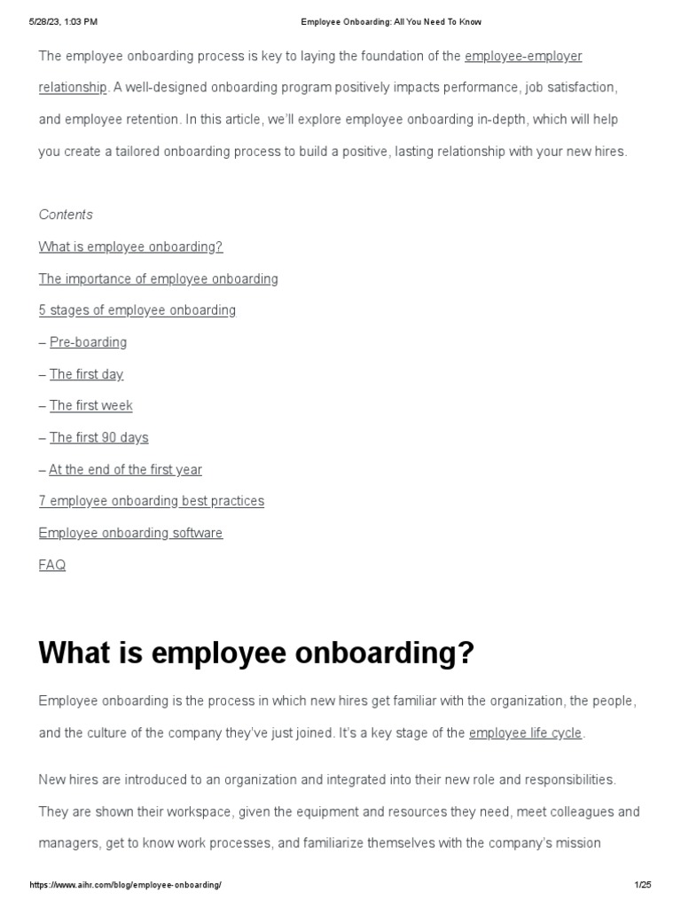 Employee Onboarding - All You Need To Know | PDF | Goal | Employment