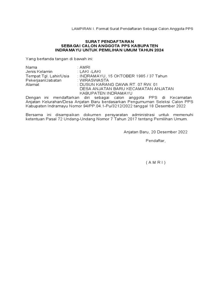 Surat Pendaftaran Pps 2022 | PDF Surat Pendaftaran Pps 2022 | PDF