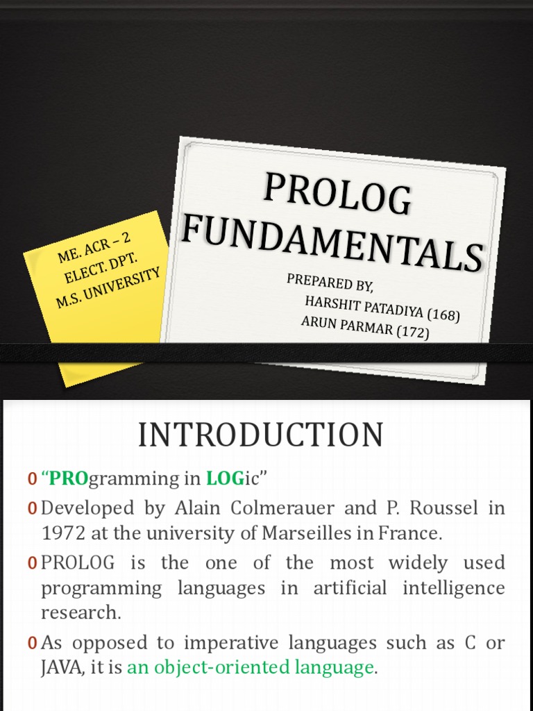 Prolog Fundamentals | PDF | Formalism (Deductive) | Areas Of Computer Science