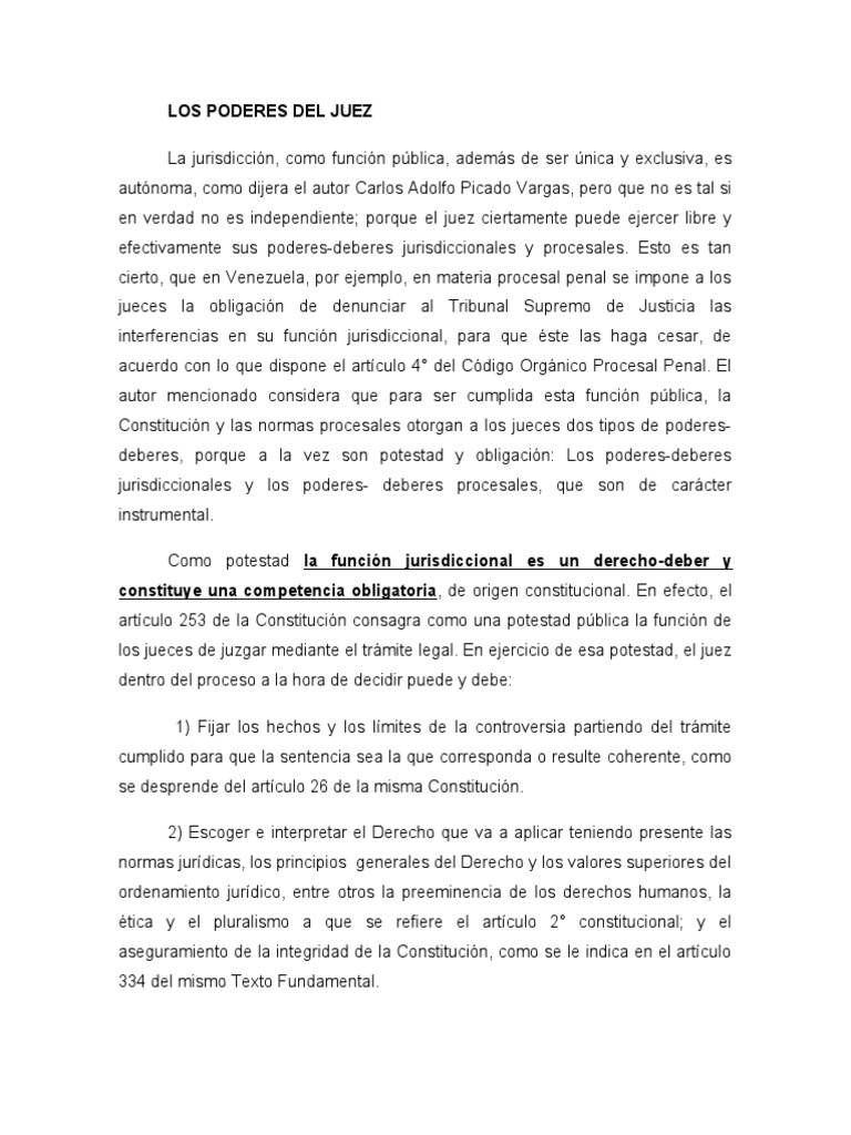 Los Poderes Del Juez | PDF | Juez | Judicaturas