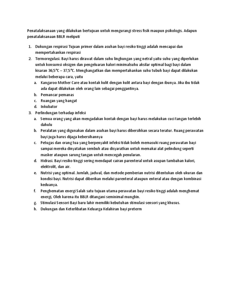 Penatalaksanaan BBLR | PDF