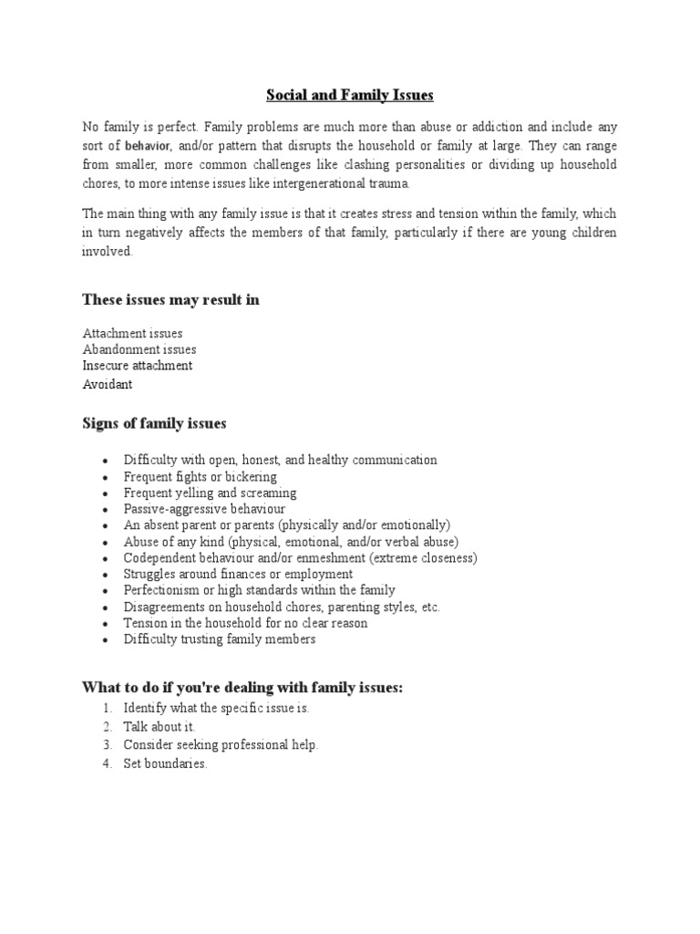 Family Issues & Psychology Solutions | PDF | Family | Attachment Theory