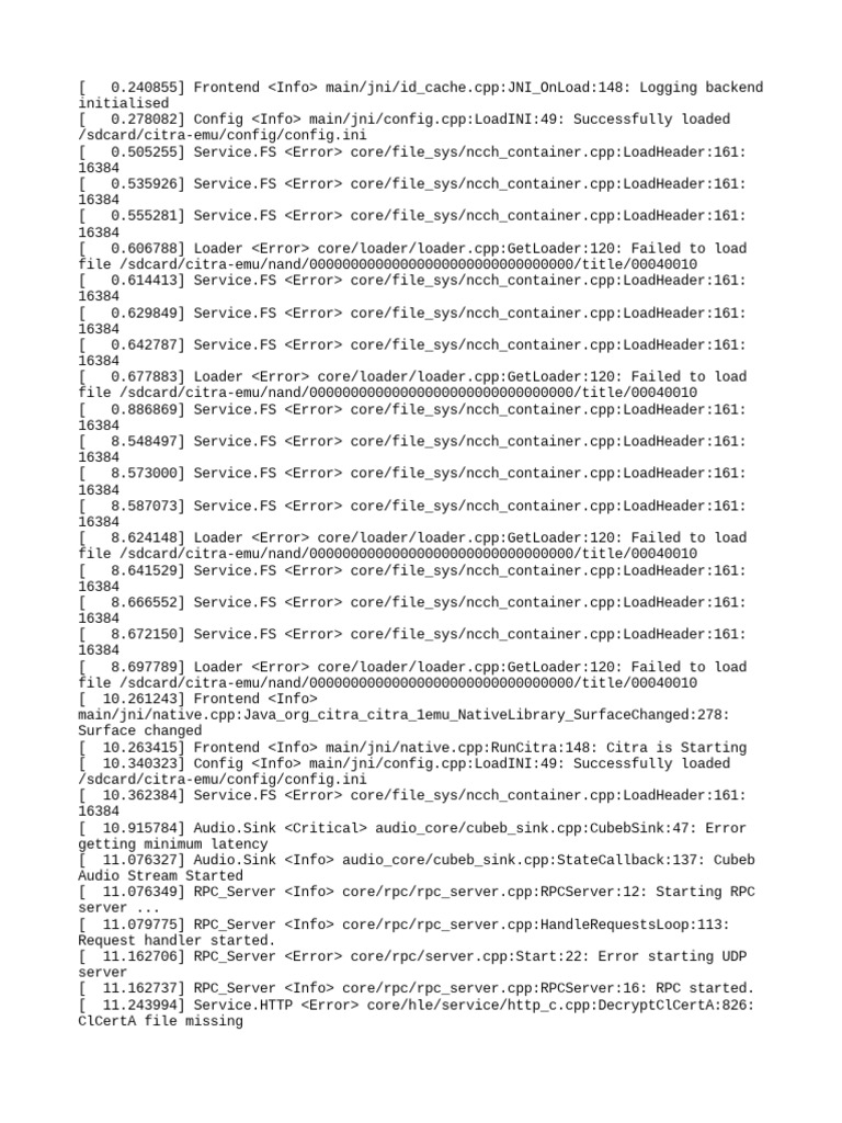 Citra Log | PDF | System Software | Computer Programming