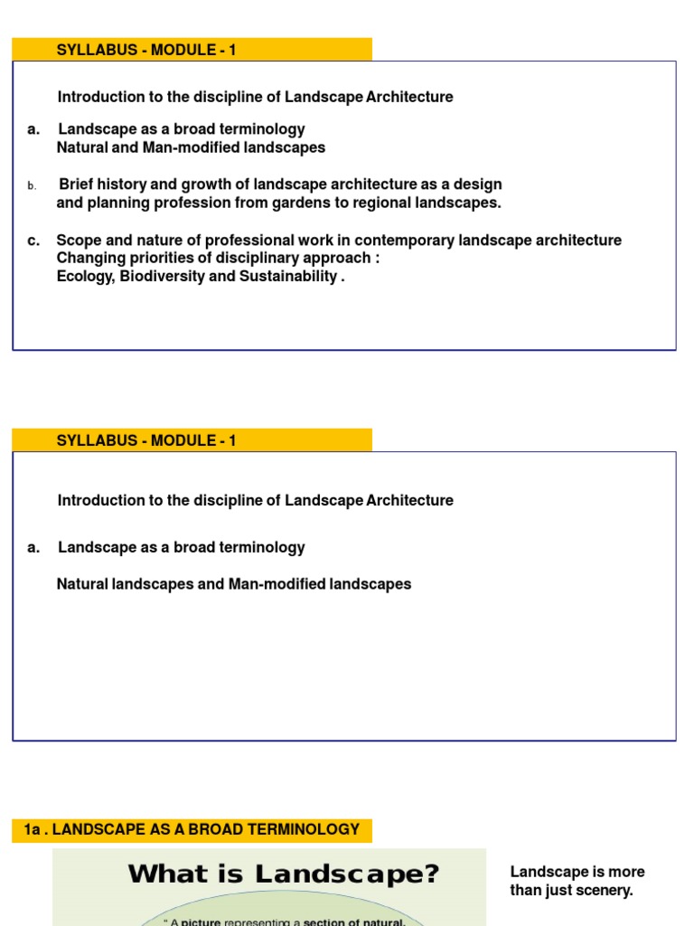 LA Module-1a | PDF | Landscape | Landscape Architecture