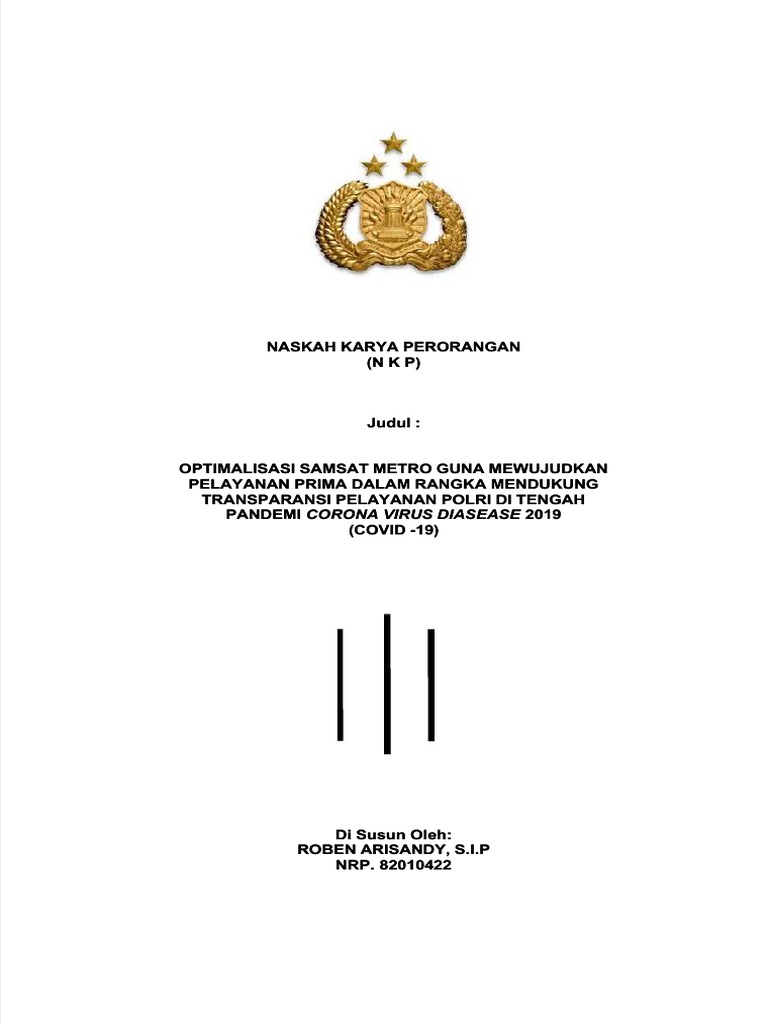 PDF NKP Optimalisasi Samsat Metro DL | PDF