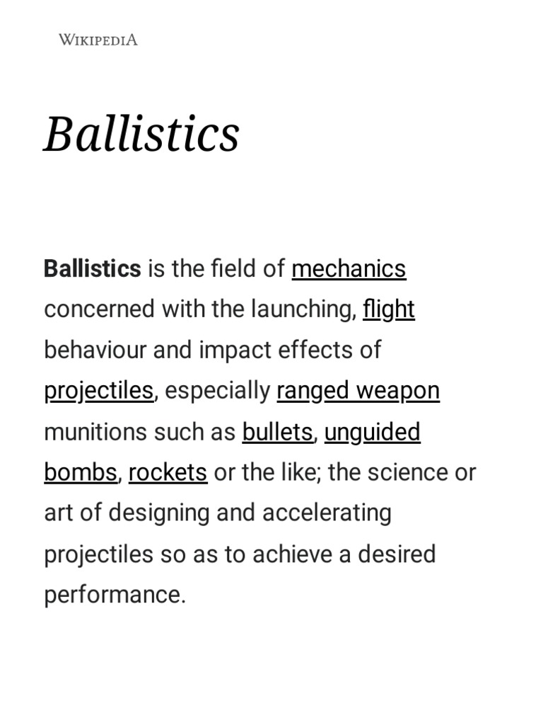 Ballistics - Wikipedia | PDF | Ballistics | Rocket