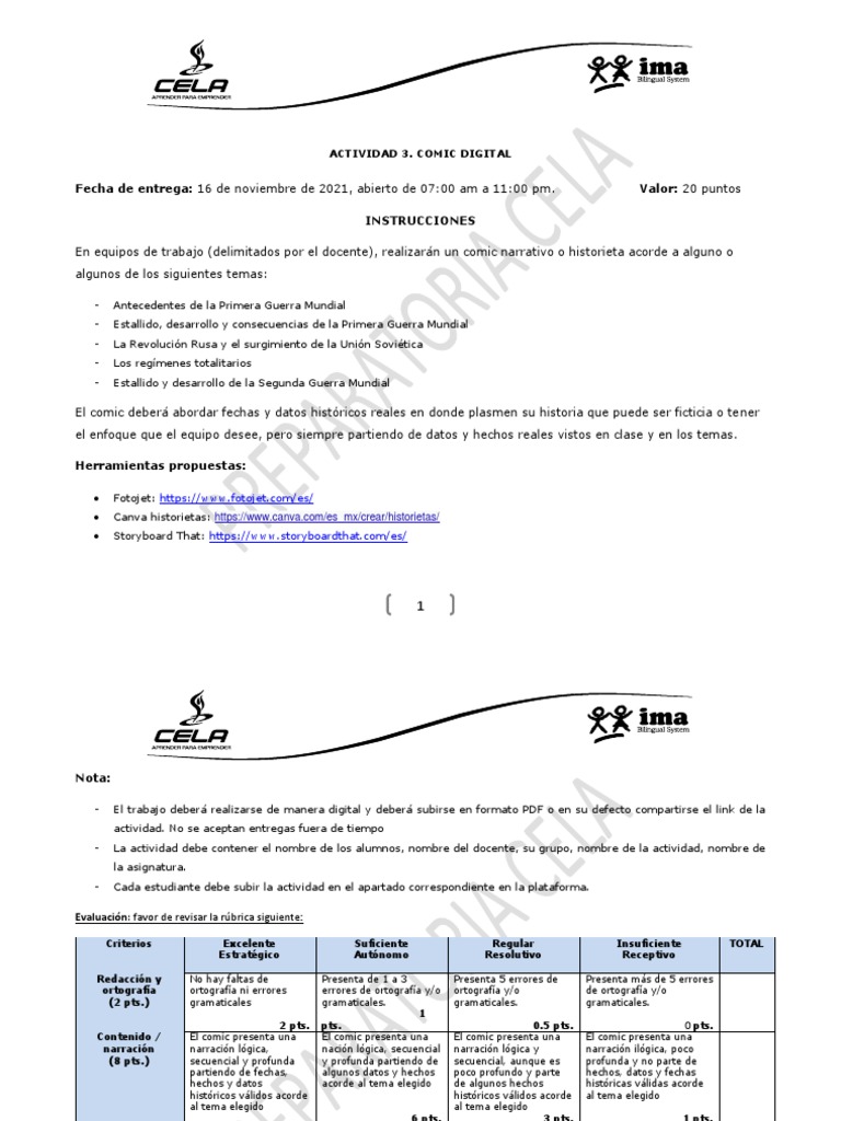 Actividad 3. Comic Digital | PDF | Creatividad | Cómics