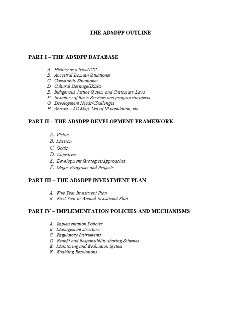 The Adsdpp Outline | PDF