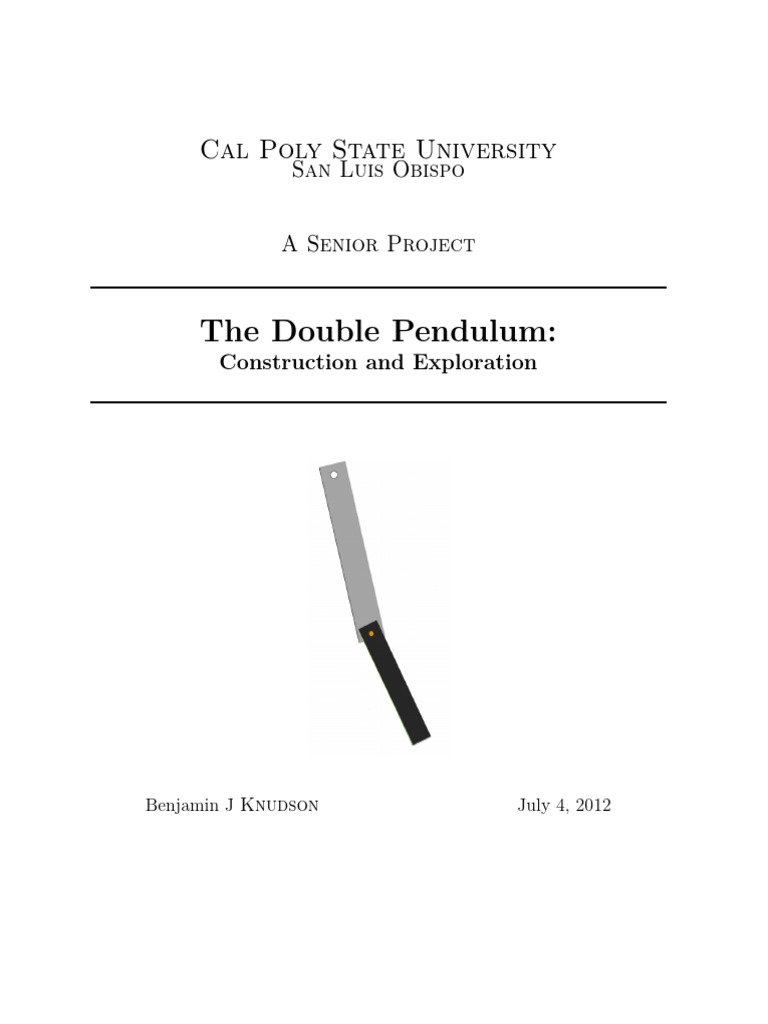 The Double Pendulum - Construction and Exploration | PDF | Nonlinear ...
