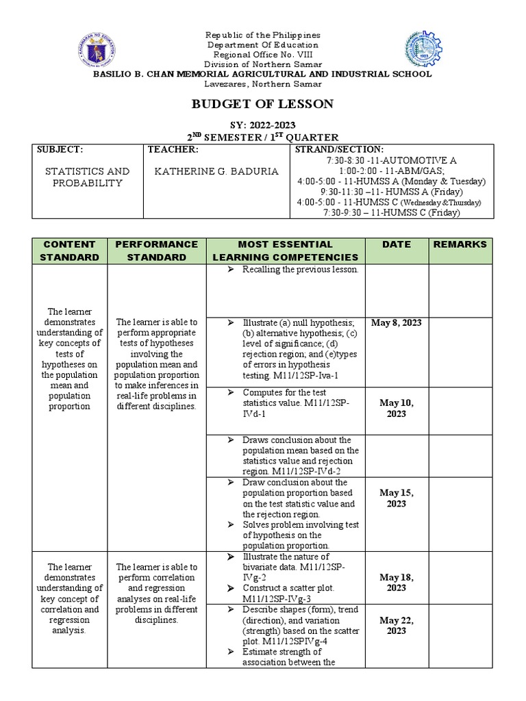 BOL Stat and Prob Q2 | Download Free PDF | Linear Regression | Statistics