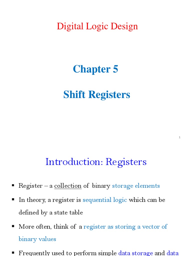 Shift Registers in Digital Logic Design | PDF