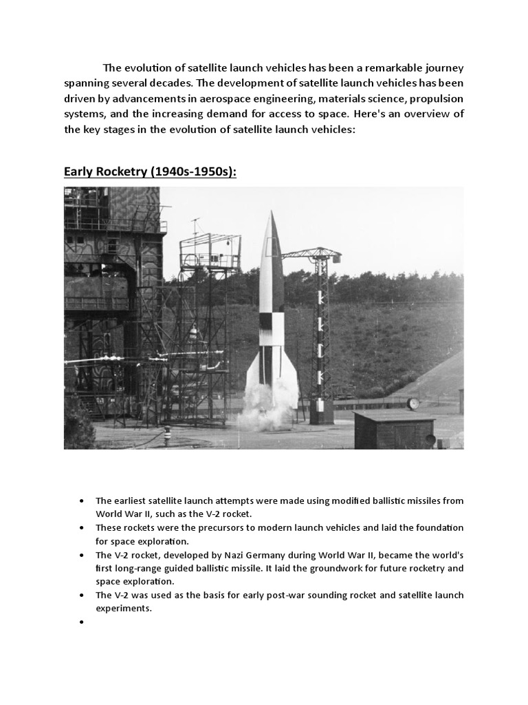 The Evolution of Satellite Launch Vehicles Has Been A Remarkable Journey Spanning Several ...