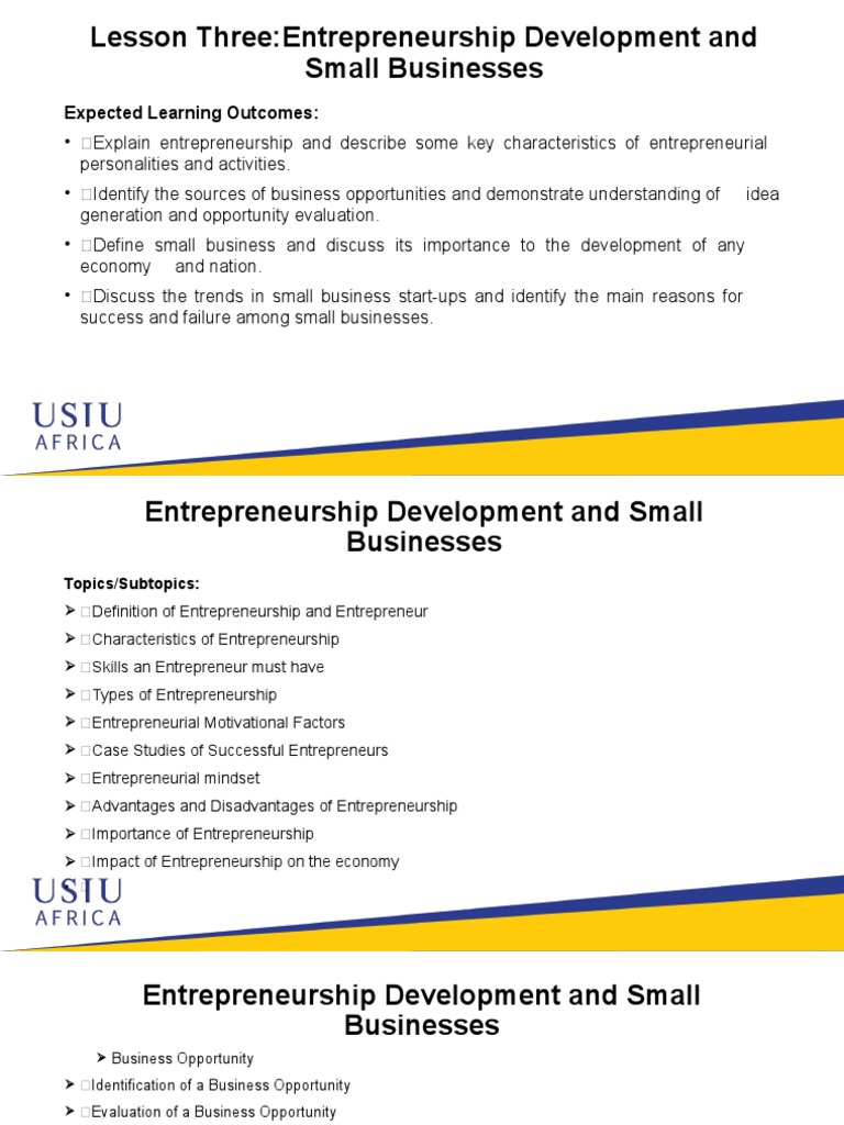 Entrepreneurship & Small Business Guide | PDF | Entrepreneurship ...