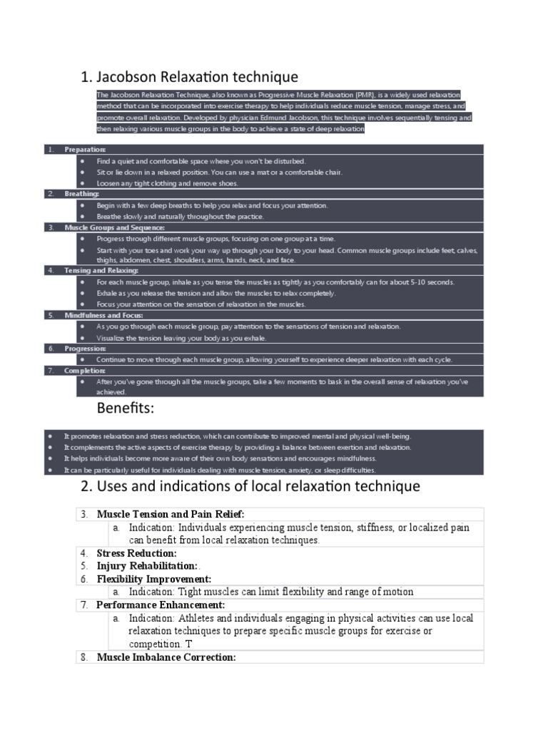 Jacobson Relaxation Technique | PDF