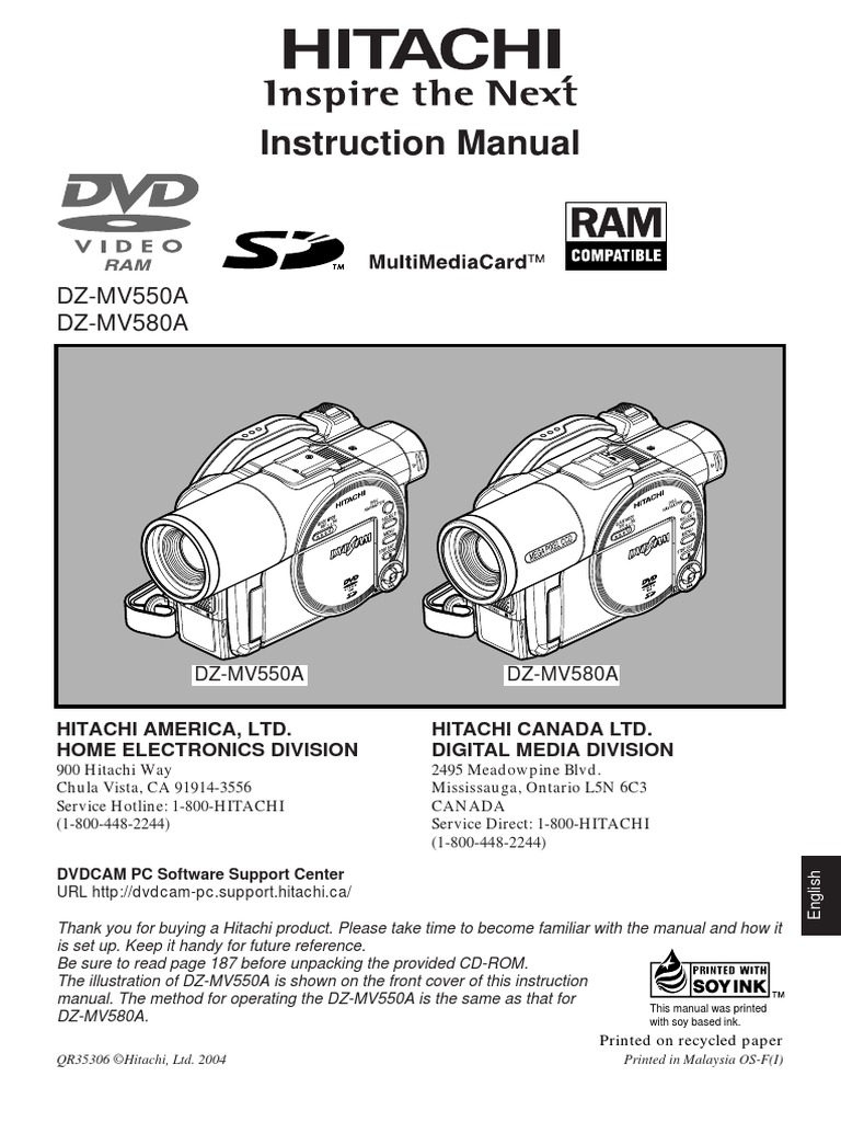 Manual Hitachi | PDF | Camera | Dvd