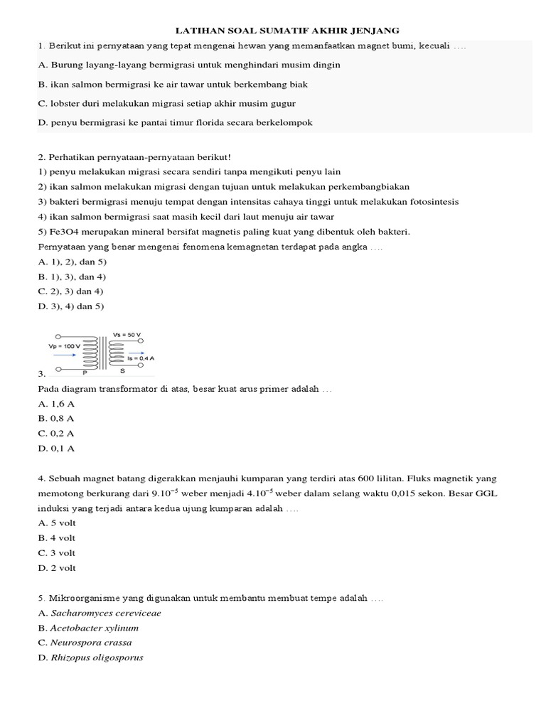Latihan Soal Sains dan Bioteknologi | PDF