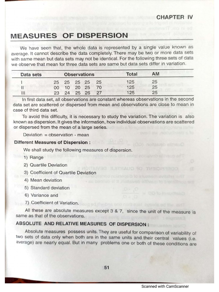 Measures of Dispersion | PDF
