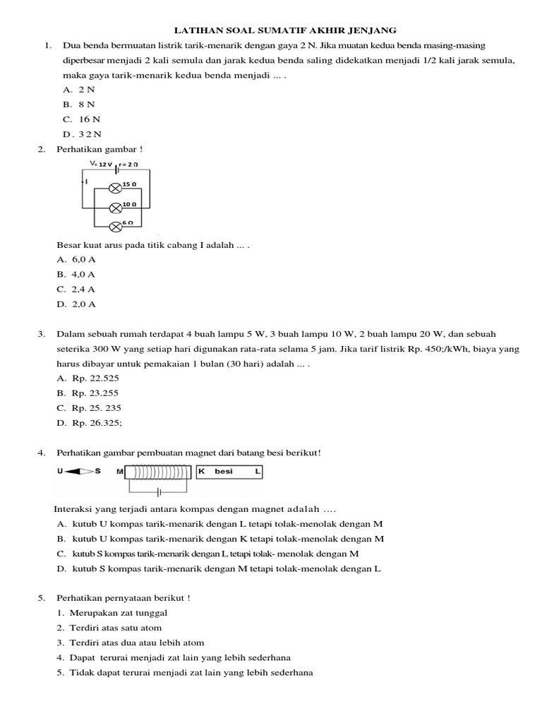 Latihan Soal Saj | PDF | Griya & Taman | Sains & Matematika