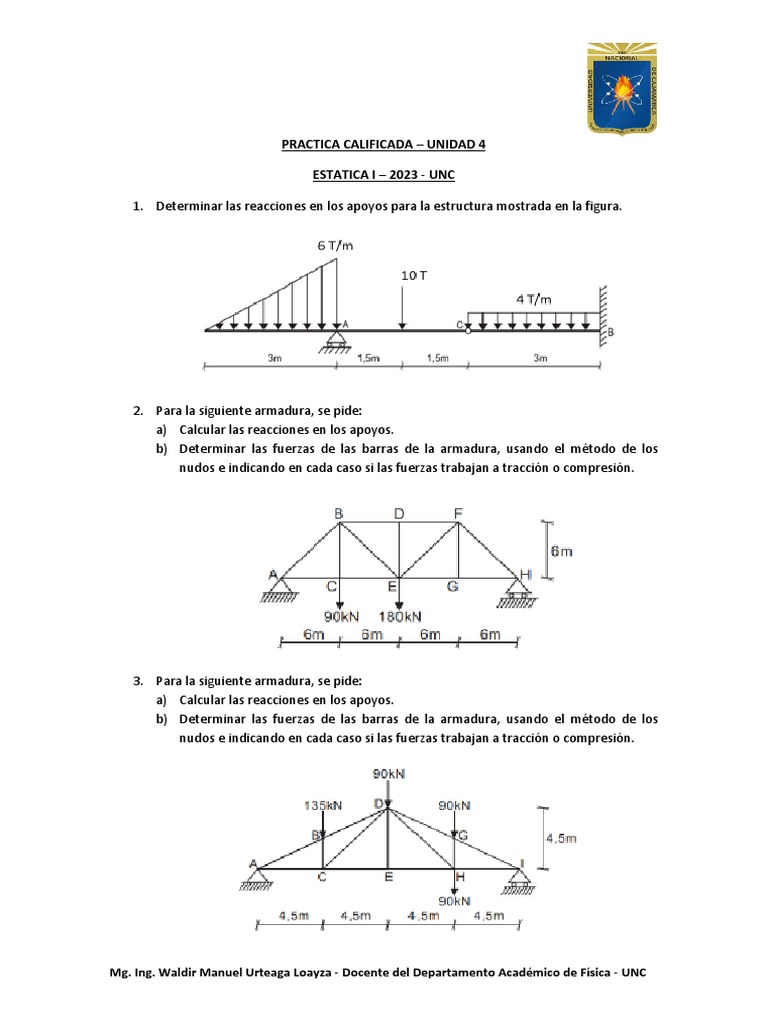 Práctica Calificada - Estática | PDF