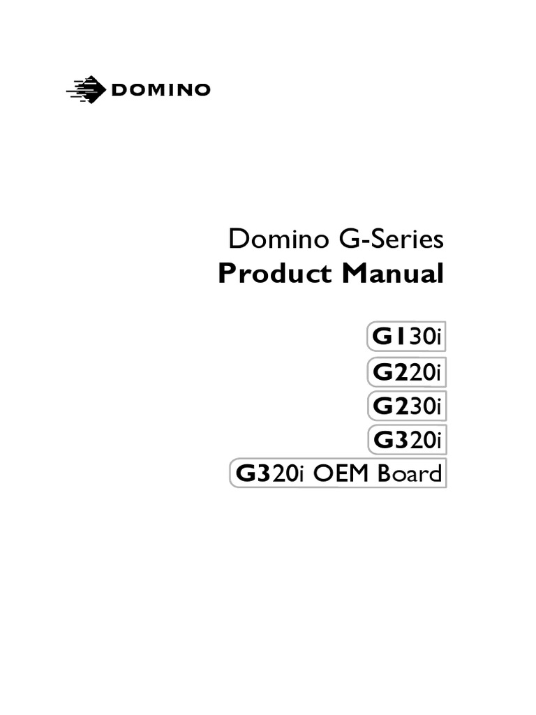 Domino G-Series Printer Manual | PDF | Printer (Computing ...