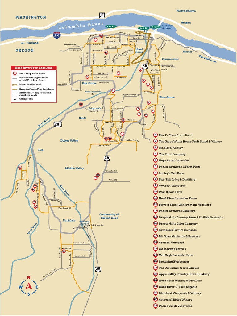 Hood River Fruit Loop Official Map 2025 | PDF | Fermented Drinks ...