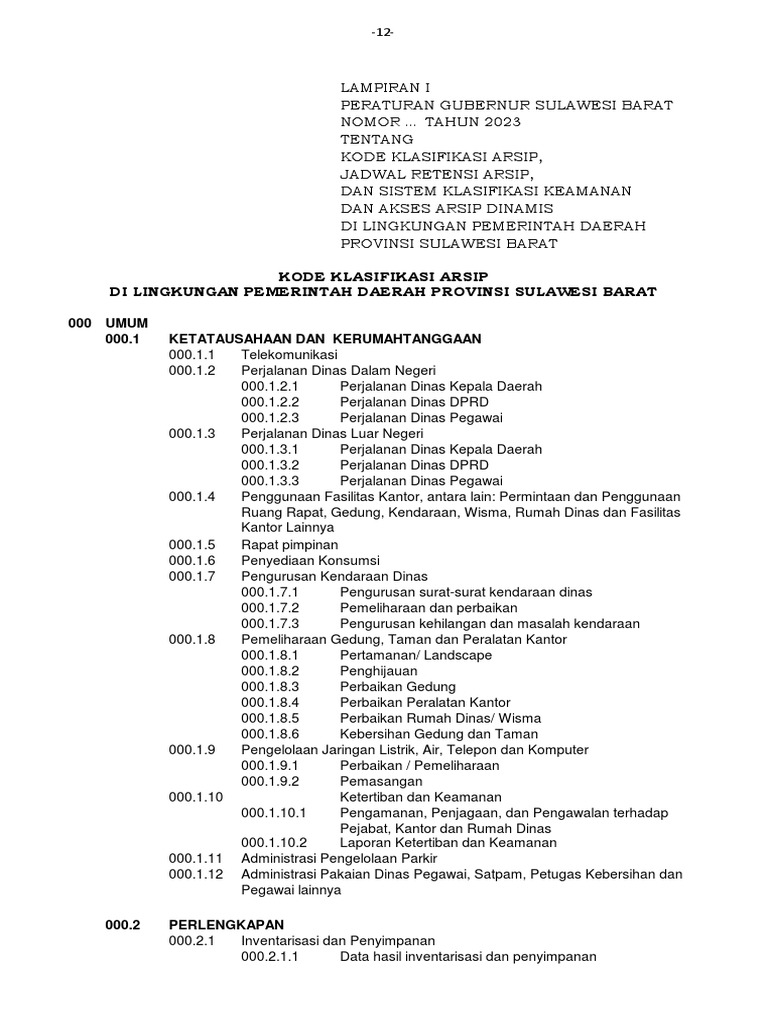 Klasifikasi Arsip 2023 | PDF