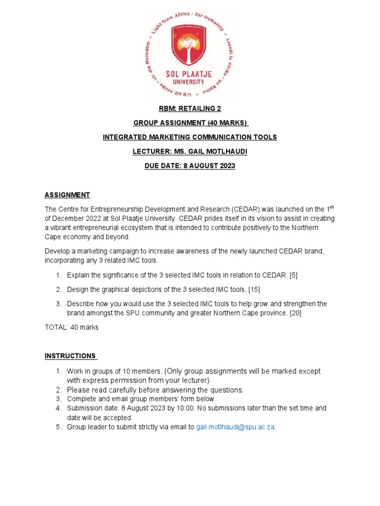 IMC TOOLS GROUP ASSIGNMENT | PDF